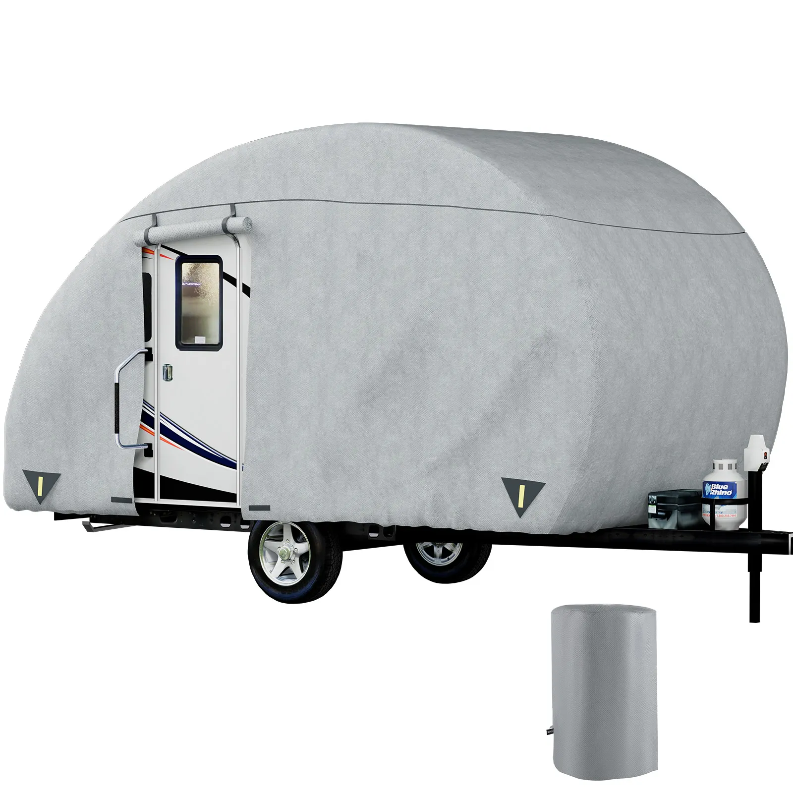 VEVOR Teardrop Trailer Cover, Fit for 16' - 18' Trailers, Upgraded Non ...