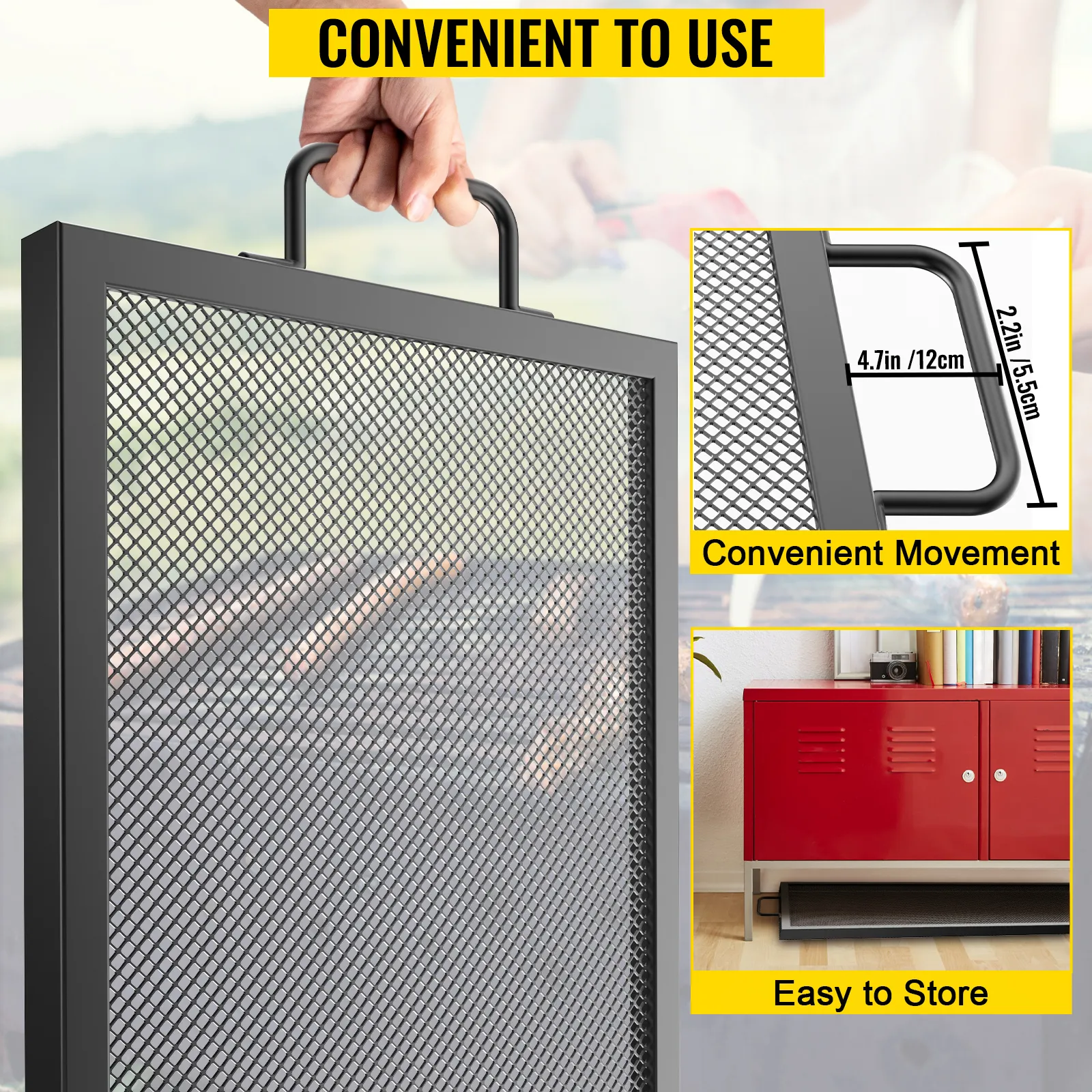 VEVOR Rectangle Cooking Grate Fire Pit Grill 40x15-inch Fire Pit ...