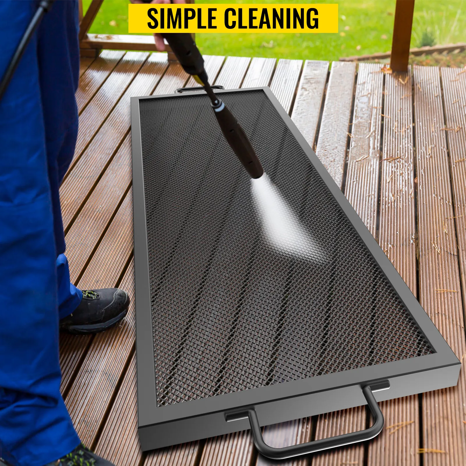 VEVOR Rectangle Cooking Grate Fire Pit Grill 40x15-inch Fire Pit ...