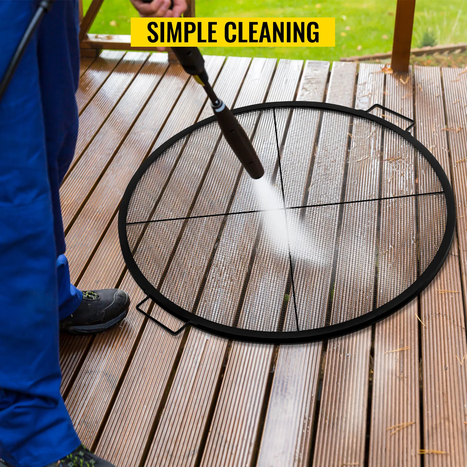 VEVOR Round Fire Pit Grate, 25" Diameter Fire Pit Grill Grate, X-Marks ...