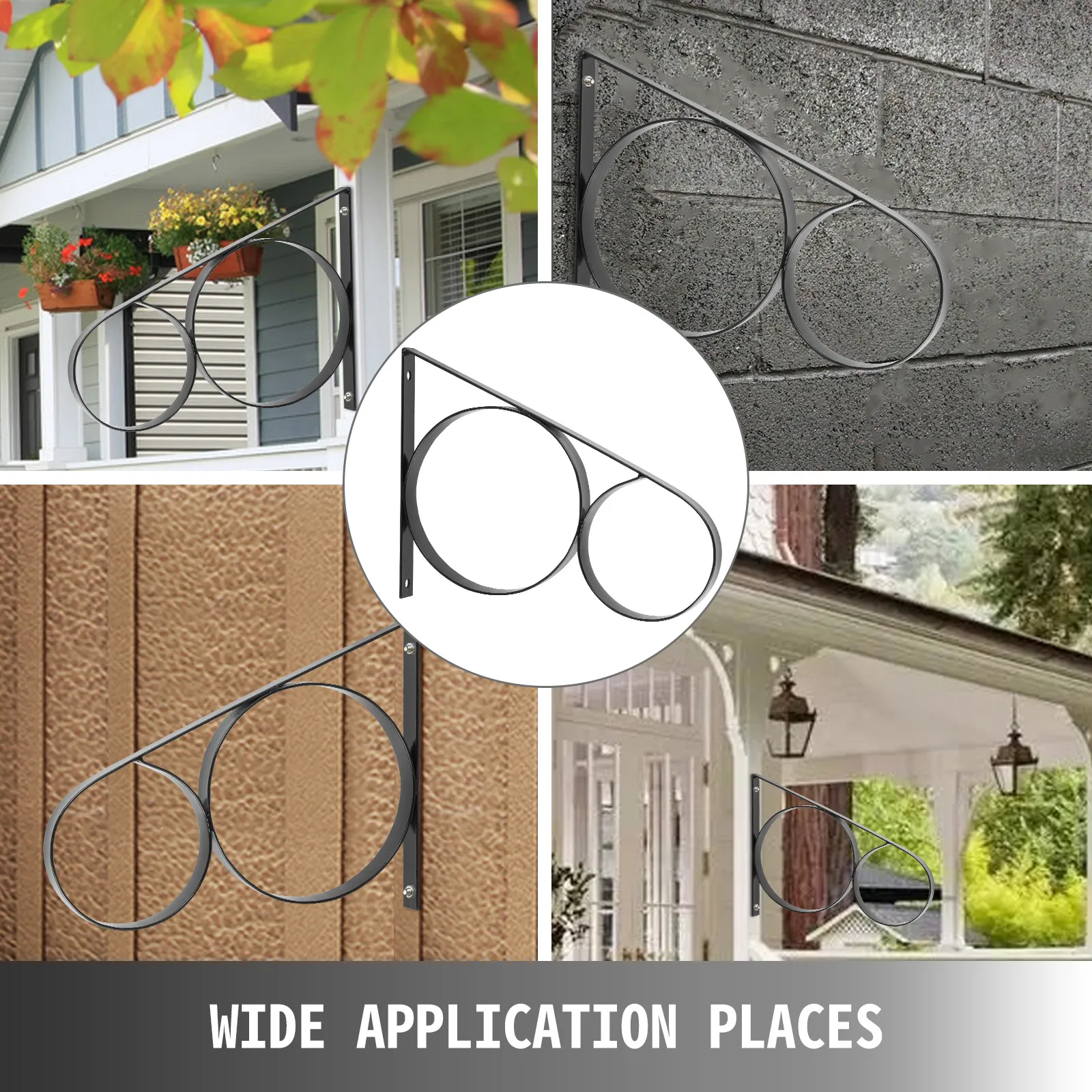 VEVOR Wrought Iron Handrail Wall Mounted Hand Railing, Black | VEVOR US