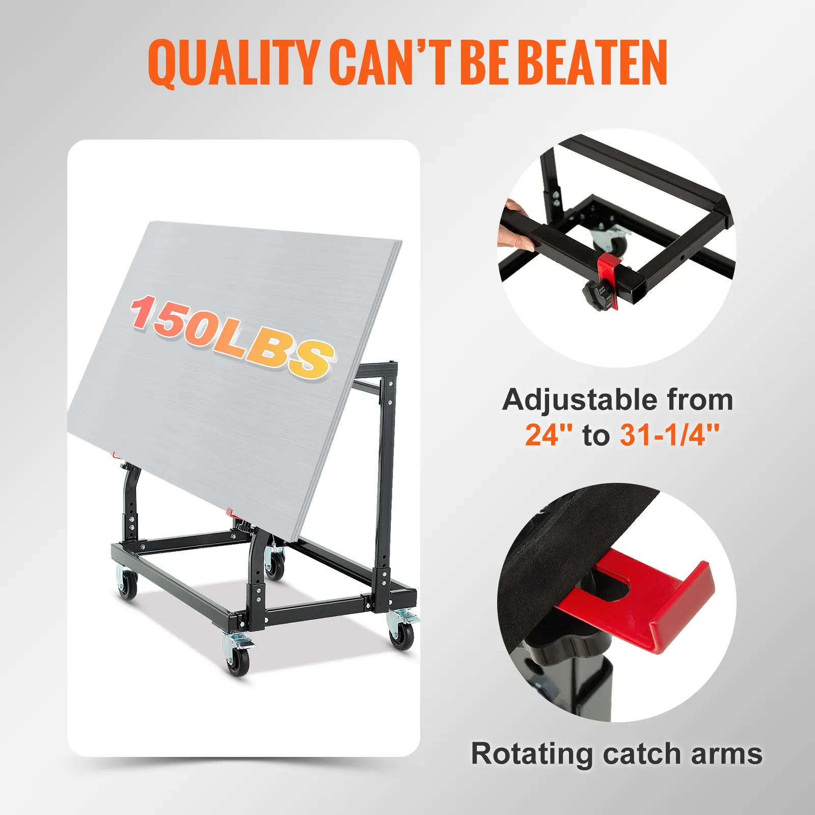 VEVOR Material Mate Panel Cart and Shop Stand, 4 x 4” Smooth Rolling ...