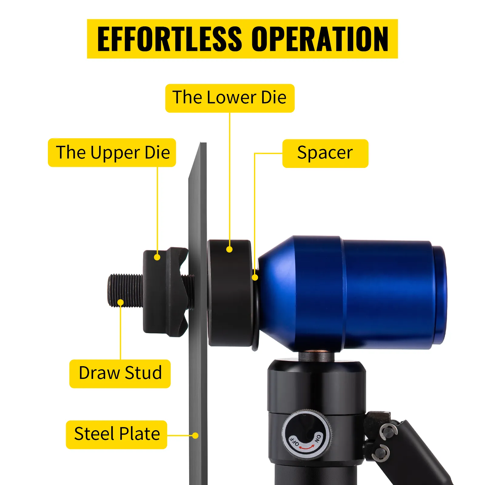 VEVOR Hydraulic Knockout Punch Set, 98KN(10 T) Knockout Hole Punch ...