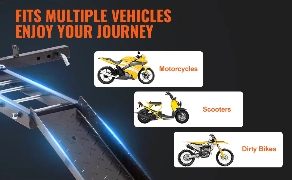 VEVOR Motorcycle Carrier, 600 LBS Steel Motorcycle Carrier Hitch Mount ...