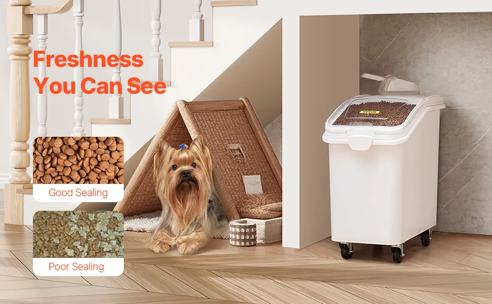VEVOR Rice Storage Container, 27Gallon/100L Capacity Large Dog Food ...
