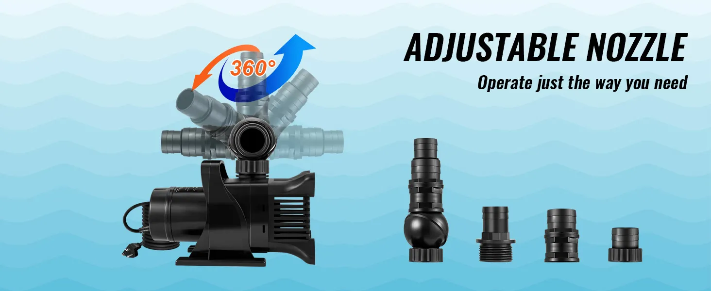 VEVOR Submersible Water Pump 8000GPH Pond Pump 26FT 530W for Waterfall ...