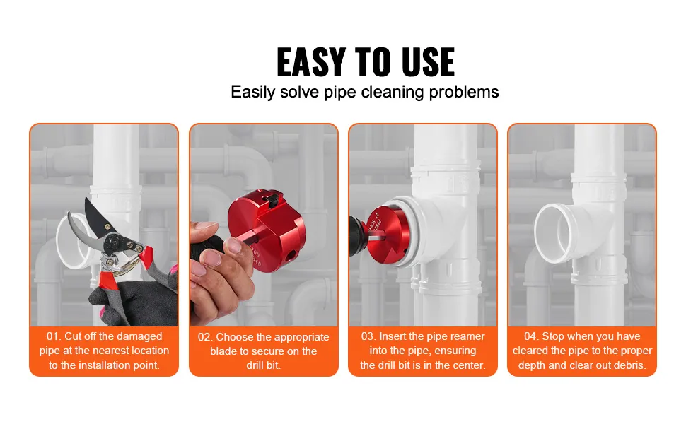 VEVOR PVC Pipe Reamer Kit, Aluminum Alloy, PVC Pipe Fitting Reamer ...