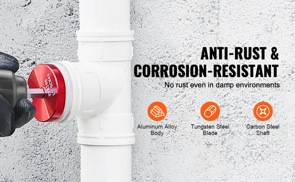 VEVOR 8Pcs PVC Pipe Reamer Kit, 8-Piece, Plastic Pipe Fitting Socket ...