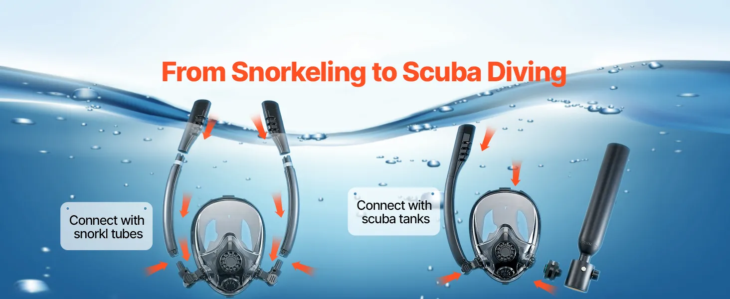 VEVOR Scuba Tank, 0.5L Portable Scuba Diving Tank, Diving Oxygen ...