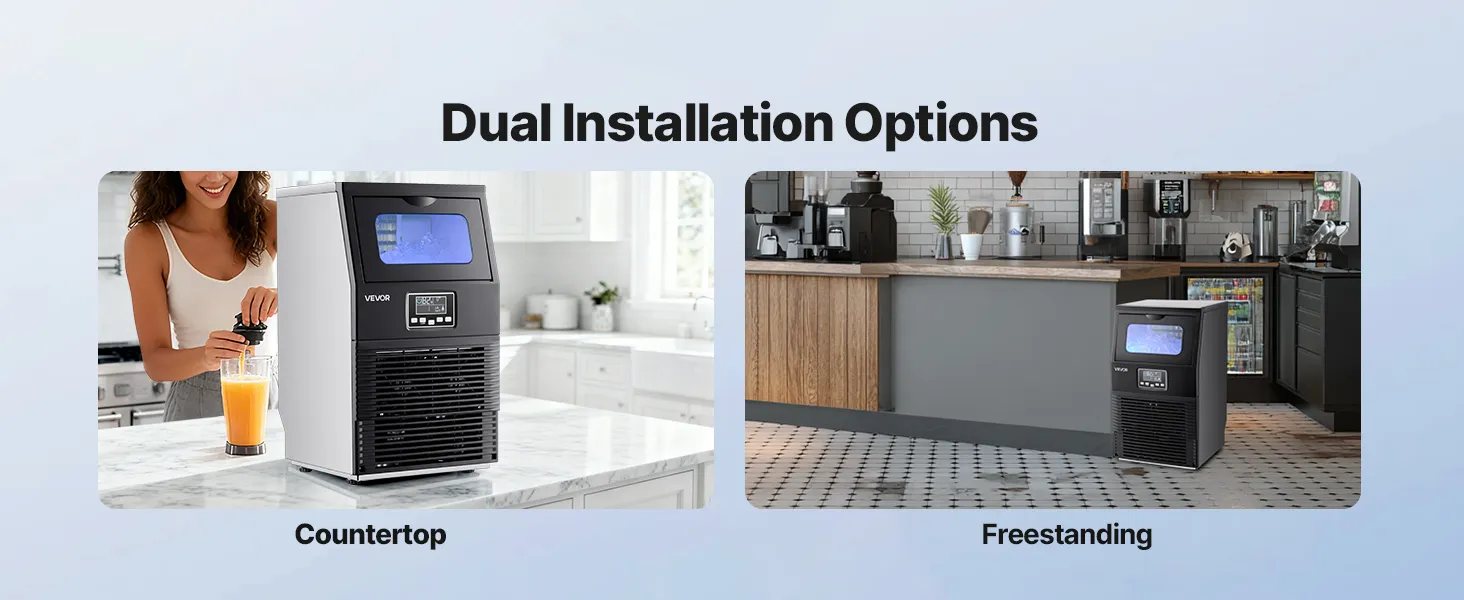 VEVOR Commercial Countertop Ice Maker – 80 Lbs/24H, 12 Lbs