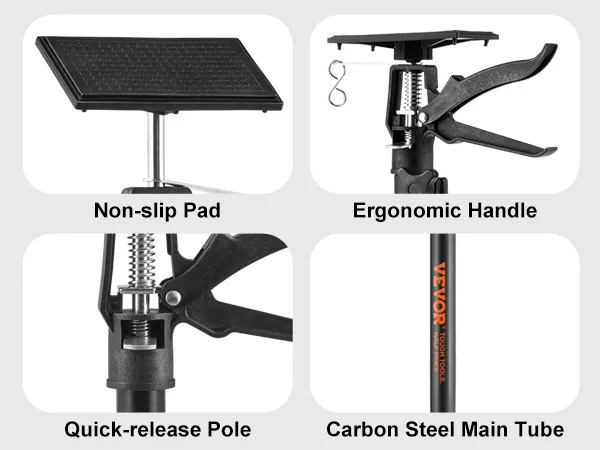 VEVOR Adjustable Support Pole, 4 Pcs 66 lbs Capacity 3rd Hand Support ...