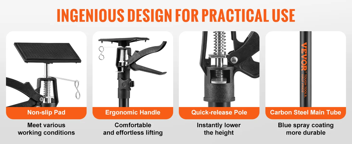 VEVOR Adjustable Support Pole, 4 Pcs 66 lbs Capacity 3rd Hand Support ...