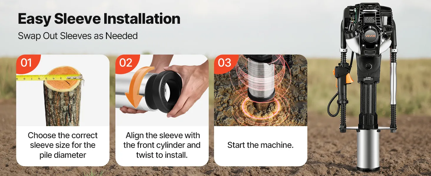 Gas Powered T Post Driver 4 Stroke Engine Heavy Duty Fence Pounder ...