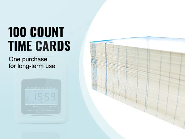 VEVOR Time Cards, Monthly Timesheets 100 pcs, 6 Columns Two-sided ...