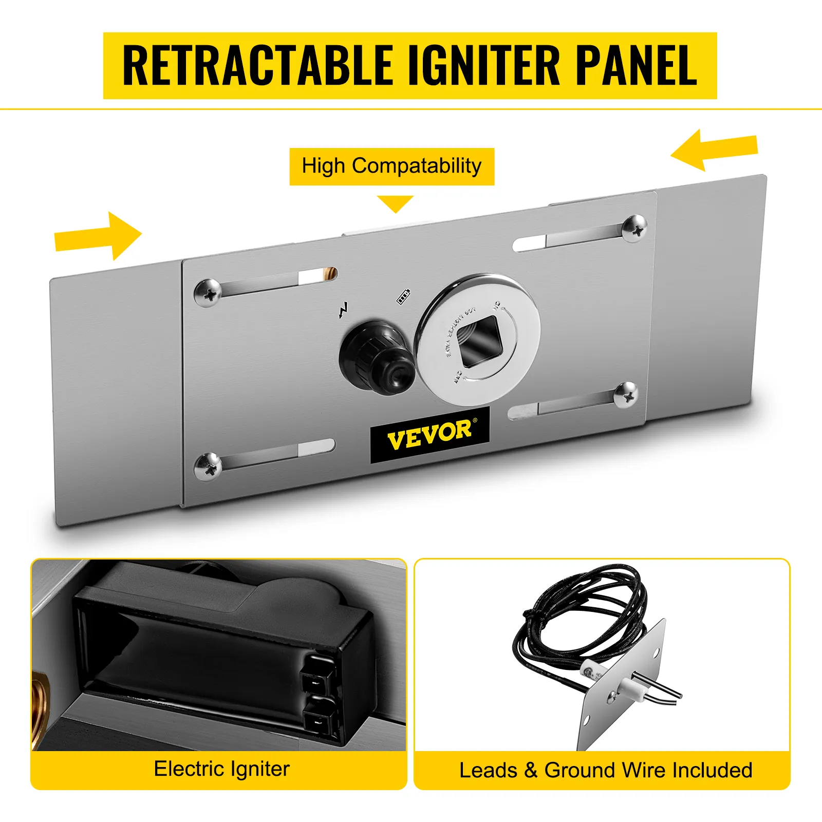 VEVOR Fire Pit Gas Burner Spark Ignition Kit, 300K BTU Fire Pit ...