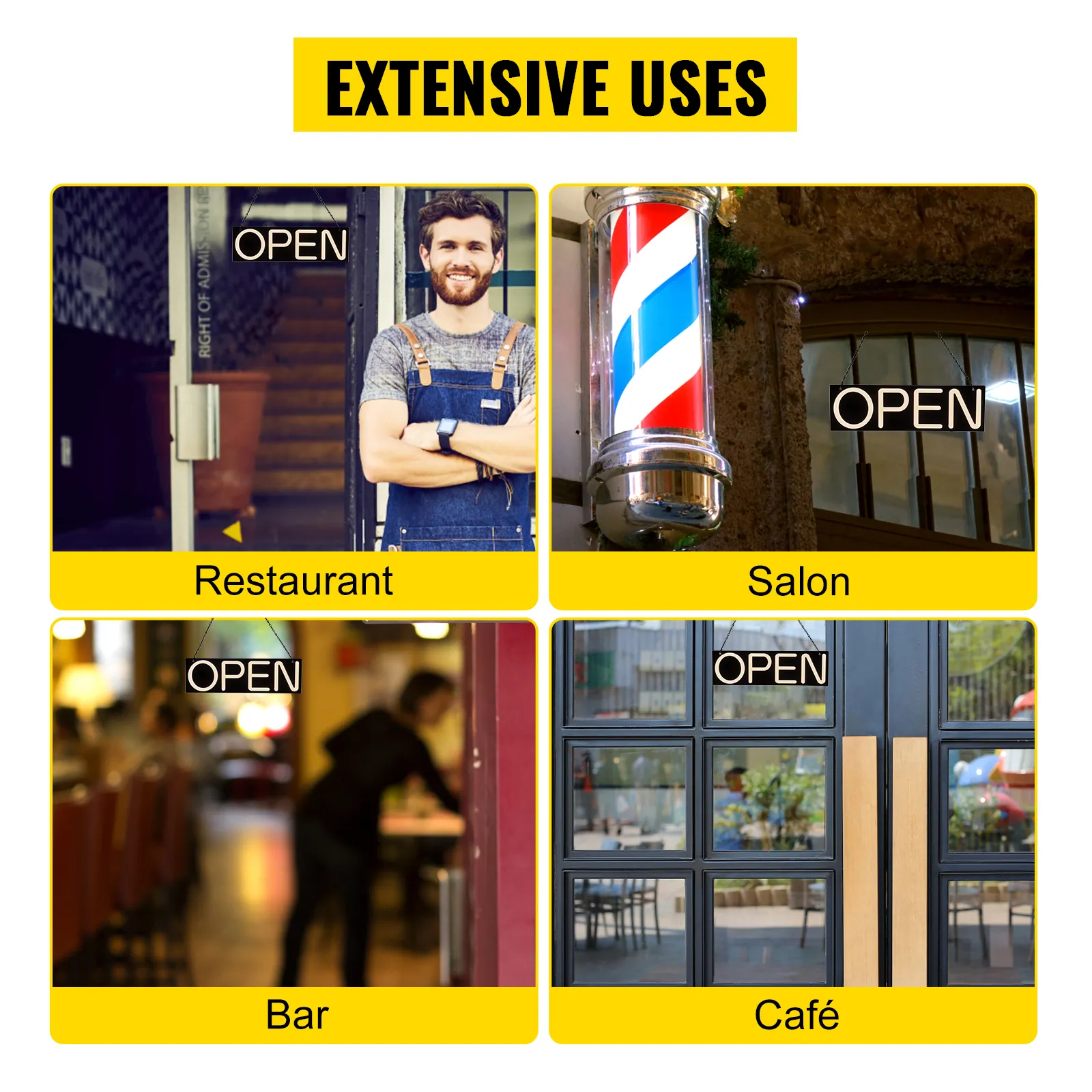 VEVOR LED Open Sign, 20" x 7" Neon Open Sign for Business, Adjustable ...