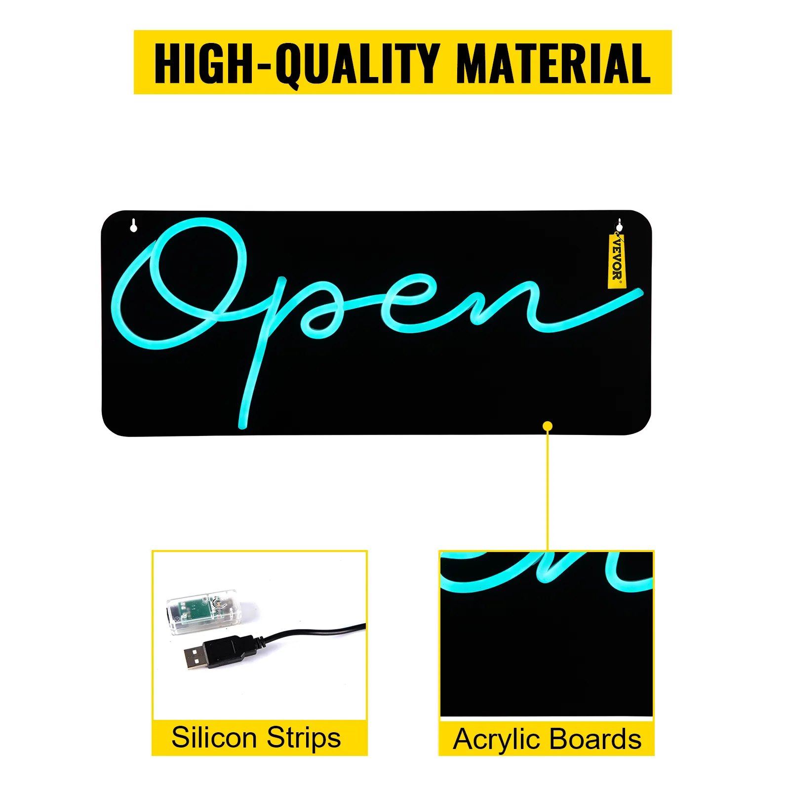 VEVOR LED Open Sign, 22" x 9" Neon Open Sign for Business, Multiple ...