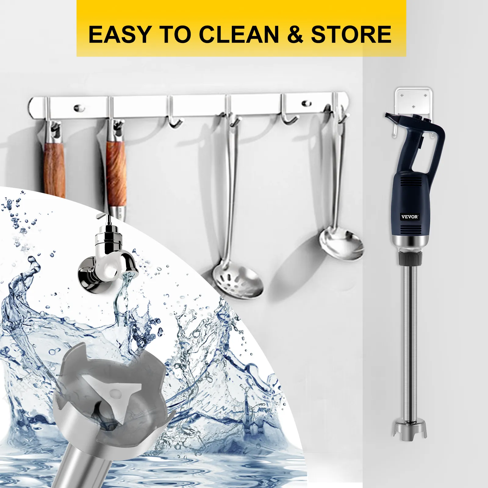 VEVOR Commercial Immersion Blender Variable Speed Heavy Duty Immersion ...
