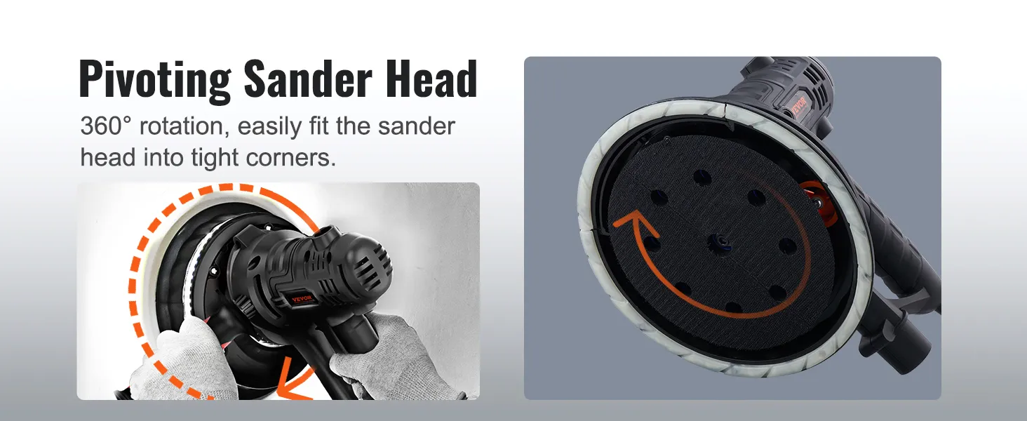 VEVOR Drywall Sander 800W Brush Motor 1200-2300RPM Variable Speed ...