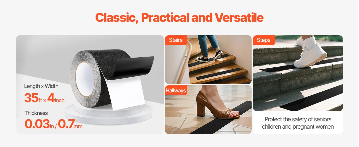 VEVOR Waterproof Anti-Slip Tape -Safe Indoor Outdoor Use