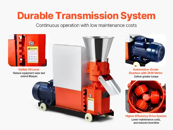 VEVOR Feed Pellet Mill Machine 8 mm Animal Feed Pellet Making Machine 3KW 240V | VEVOR US