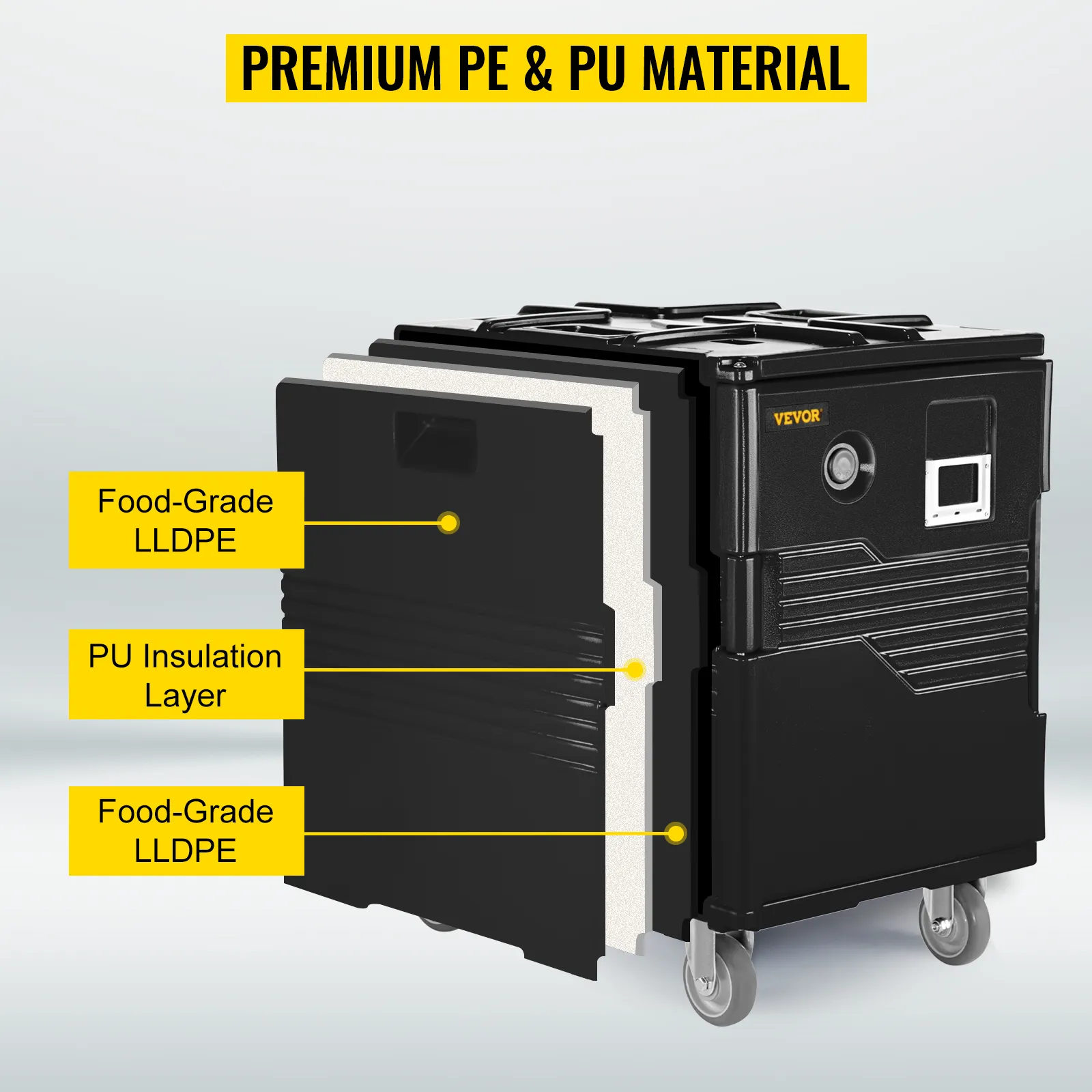 VEVOR Insulated Food Pan Carrier, 82 Qt Hot Box for Catering, LLDPE ...