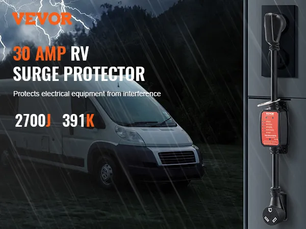 VEVOR RV Surge Protector, 30 Amp, 2700 Joules RV Voltage Protector ...