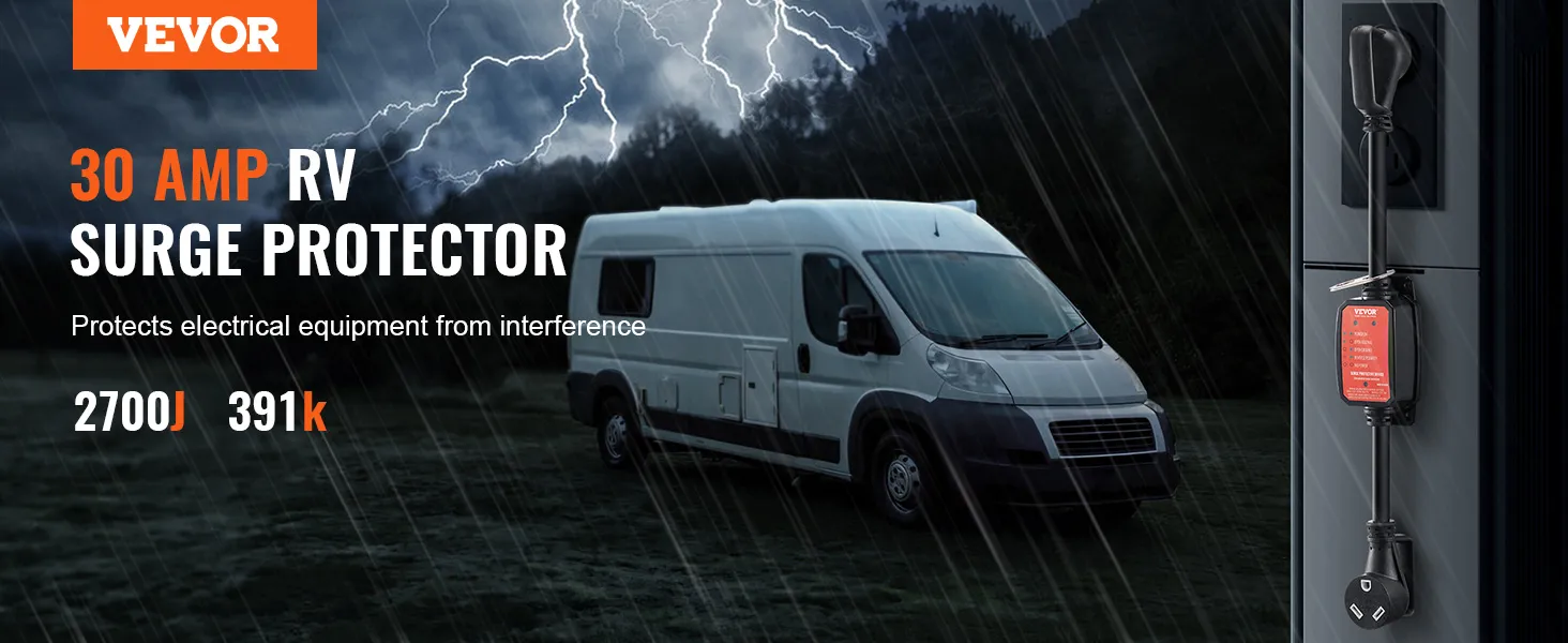 VEVOR RV Surge Protector, 30 Amp, 2700 Joules RV Voltage Protector ...
