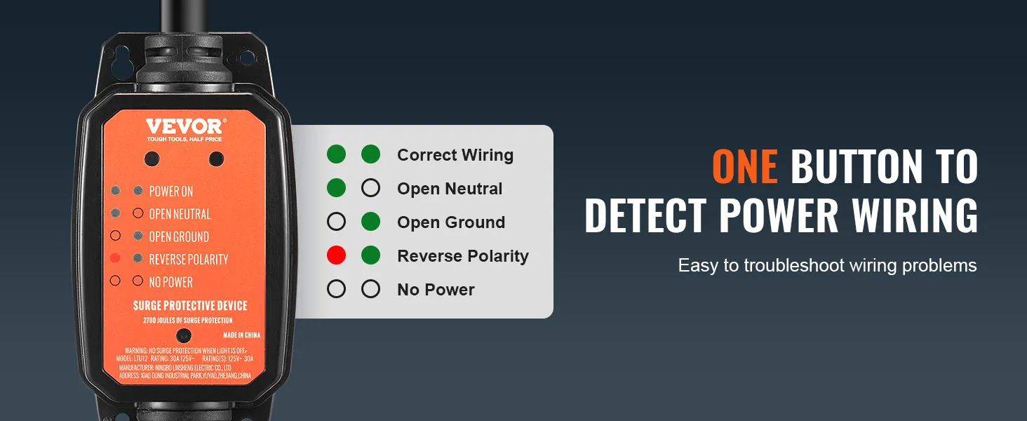 VEVOR RV Surge Protector, 30 Amp, 2700 Joules RV Voltage Protector ...