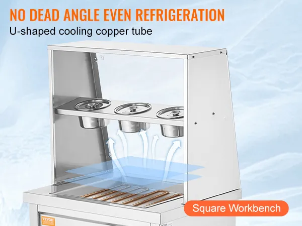 VEVOR Fried Ice Cream Roll Machine, 13.8" x 13.8" Square Stir-Fried Ice ...