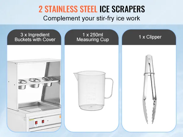 VEVOR Fried Ice Cream Roll Machine, 13.8" x 13.8" Square Stir-Fried Ice ...