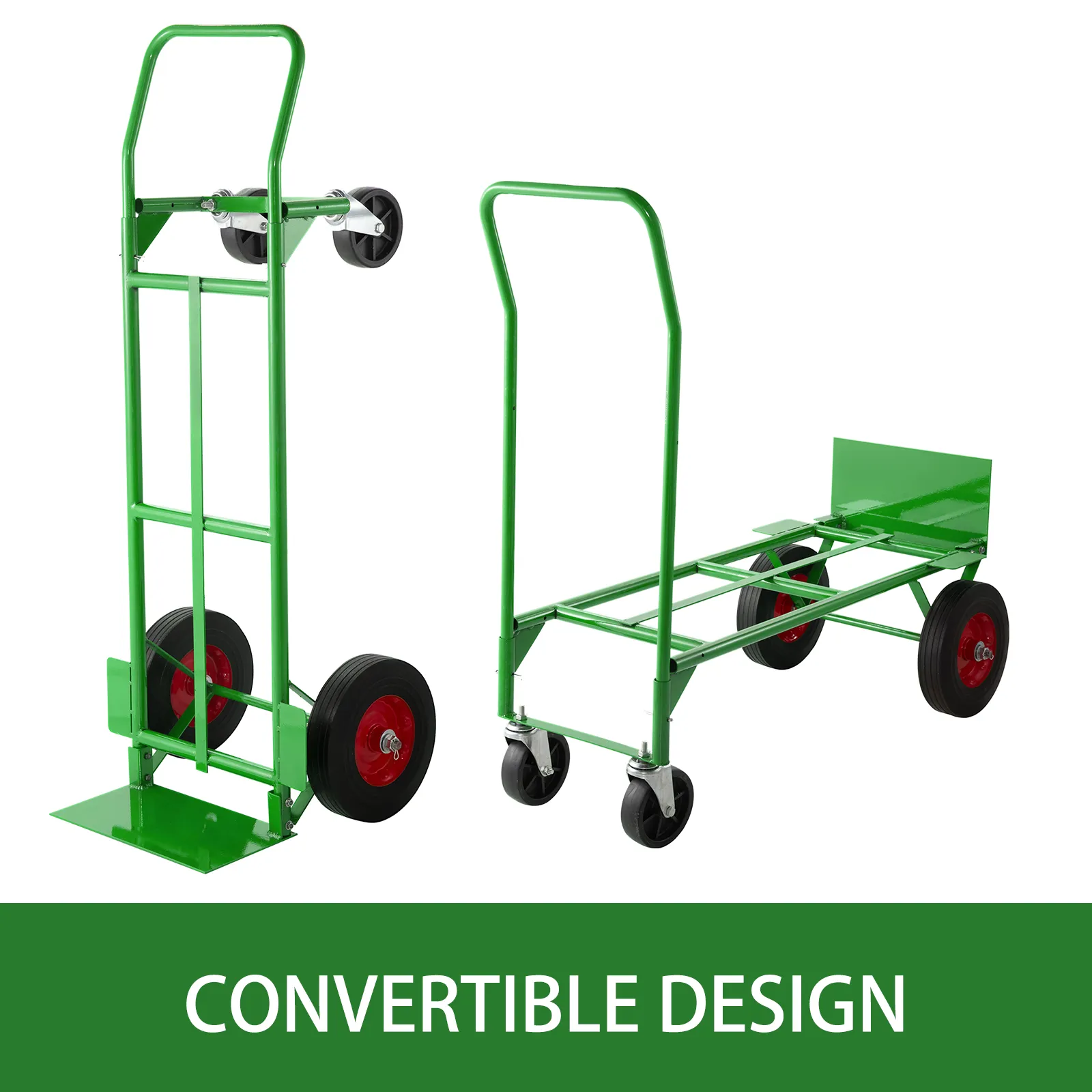 Hand Truck Convertible Dolly 200lb/300lb With 10inch Pneumaticwheels In ...