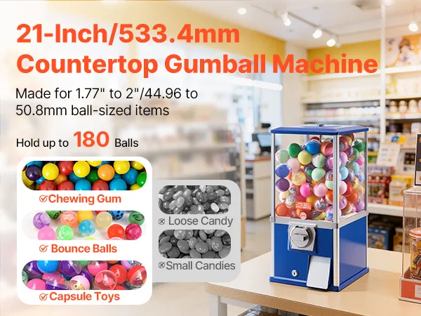 VEVOR Gumball Machine, 21 inch Height Candy Vending Machine Dispenser ...