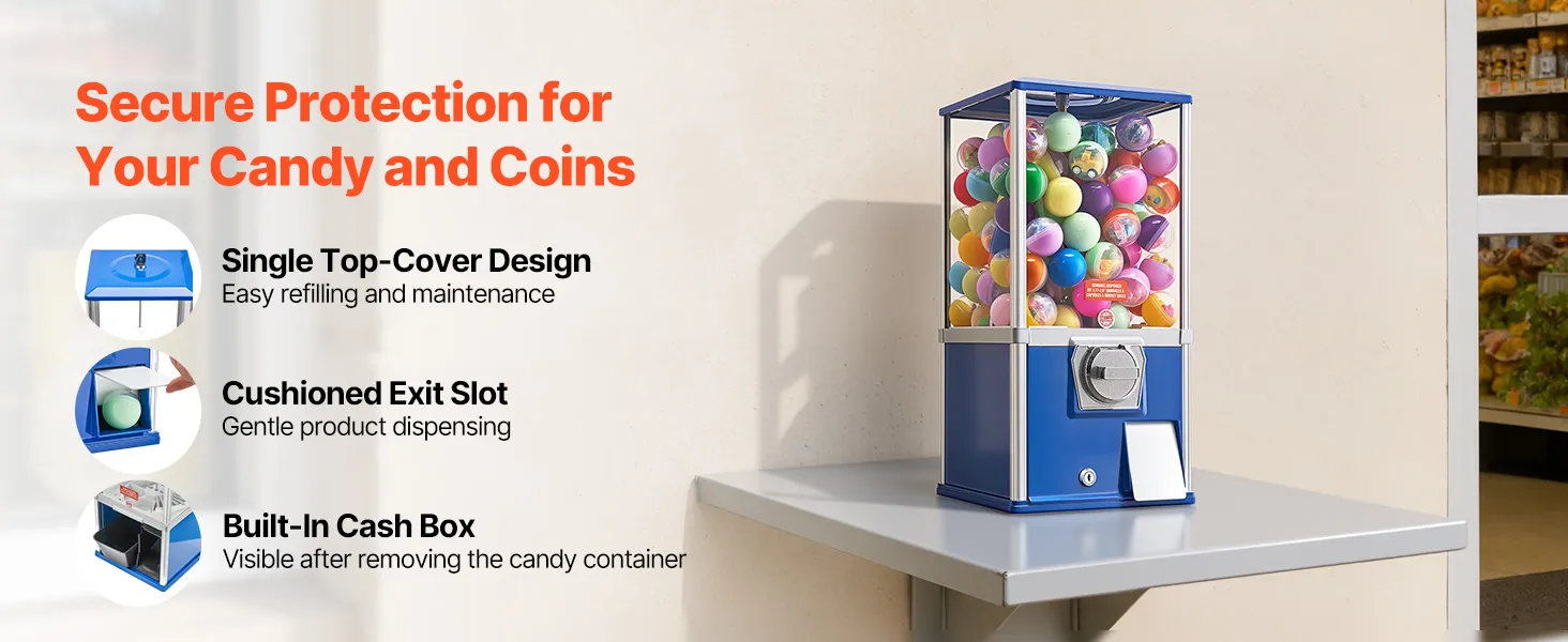 VEVOR Gumball Machine, 21 inch Height Candy Vending Machine Dispenser ...