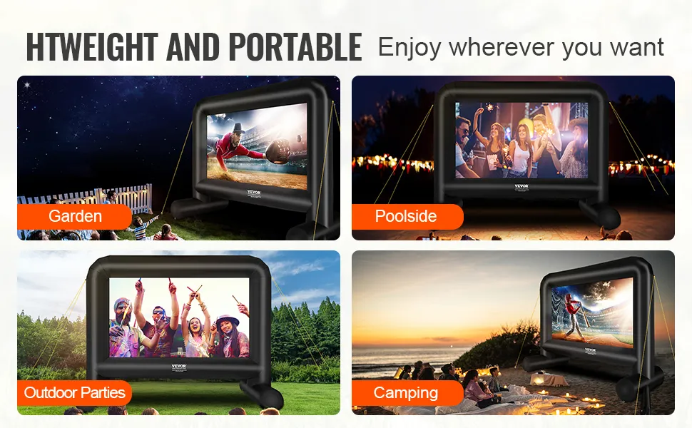 VEVOR Inflatable Movie Screen, 16 FT Inflatable Projector Screen for ...