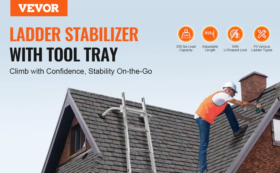 VEVOR Ladder Stabilizer, Extension Ladder Standoff, Heavy Duty Wing ...