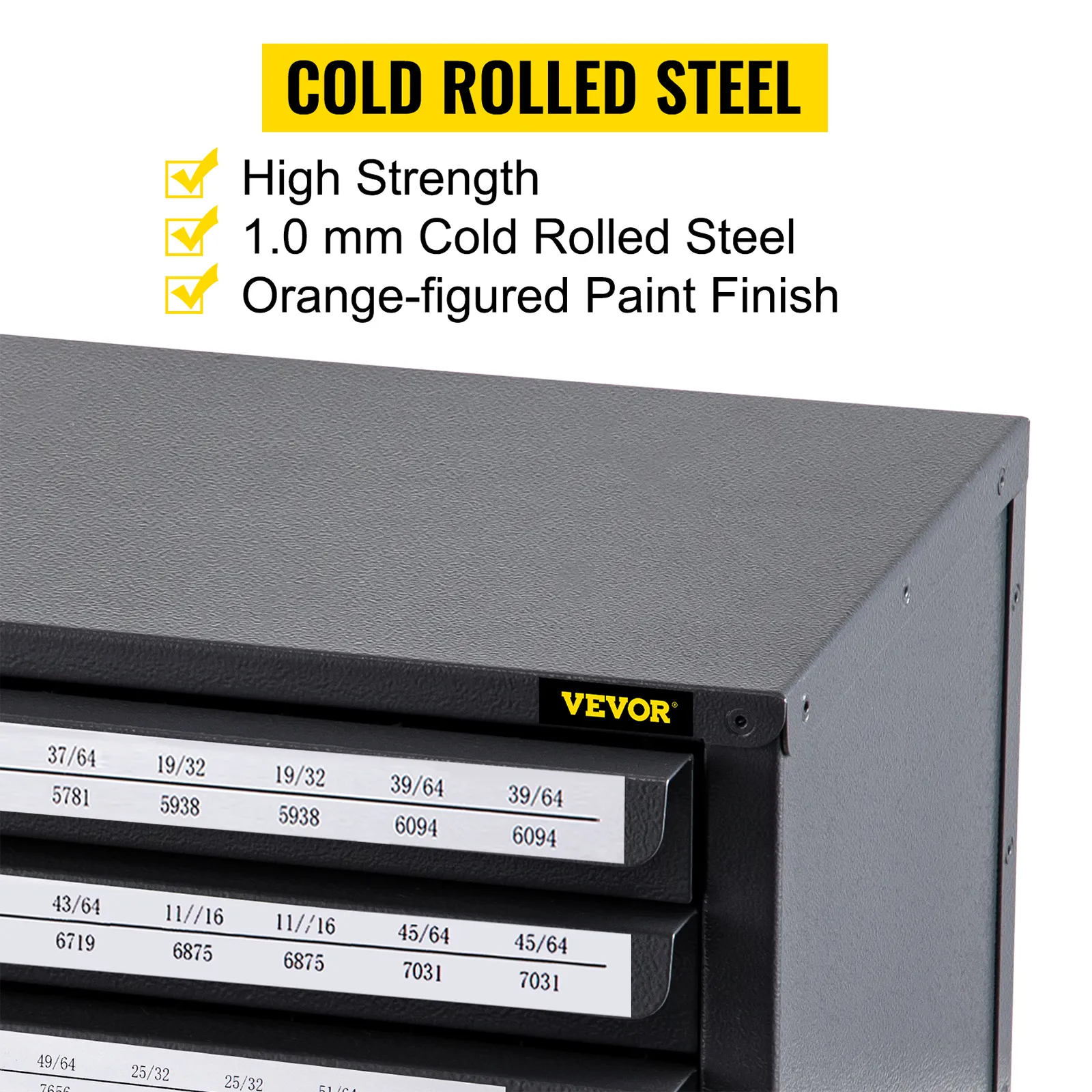 VEVOR Drill Bit Dispenser Cabinet, Five-Drawer Drill Bit Dispenser, 1/2 ...