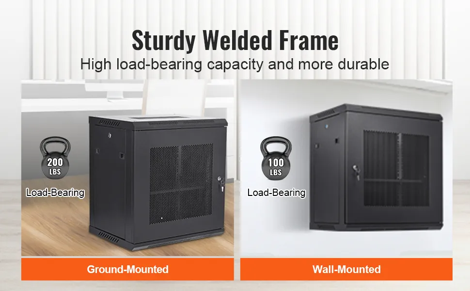 VEVOR 12U Wall Mount Server Cabinet, 15.5'' Depth, Network Rack ...