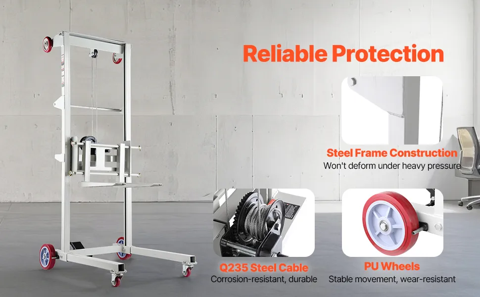 VEVOR Material Lift Winch Stacker, 551 lbs Capacity Pallet Truck Dolly ...