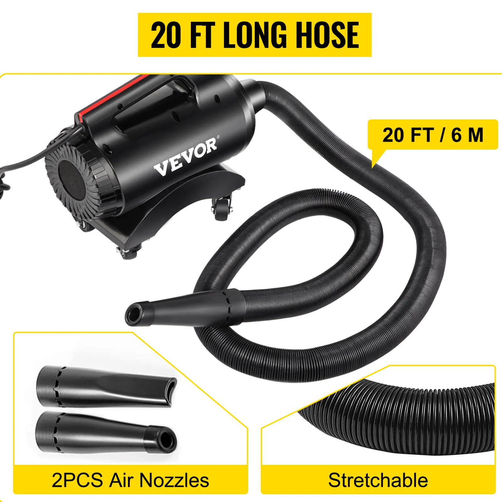 VEVOR Car Dryer Blower 2.1HP,Powerful Car Air blower with 120CFM ...