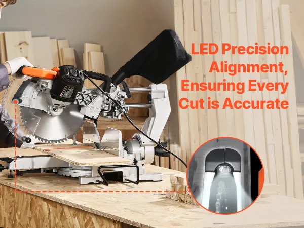 Sliding Compound Miter Saw 12-In Blade 15 Amp Motor Corded Double Bevel ...