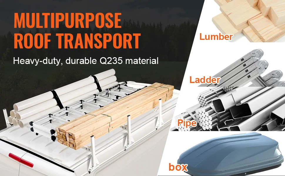 VEVOR Trailer Ladder Rack Van Roof Ladder Rack 800 lbs 56.7-63 inch ...