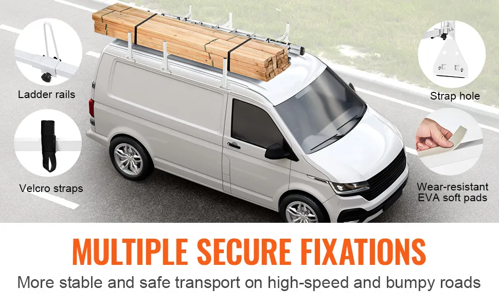 VEVOR Trailer Ladder Rack Van Roof Ladder Rack 800 lbs 56.7-63 inch ...