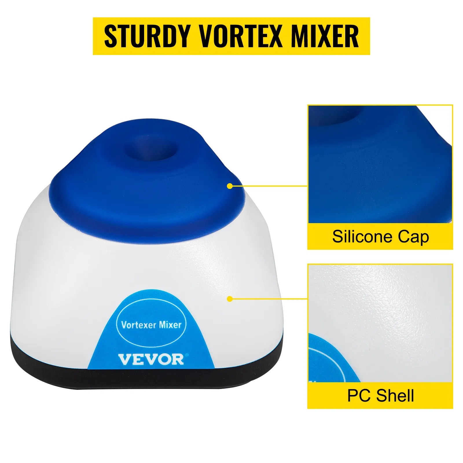 VEVOR Vortex Mixer, 3000RPM Mini Vortex Mixer Shaker, Touch Function ...
