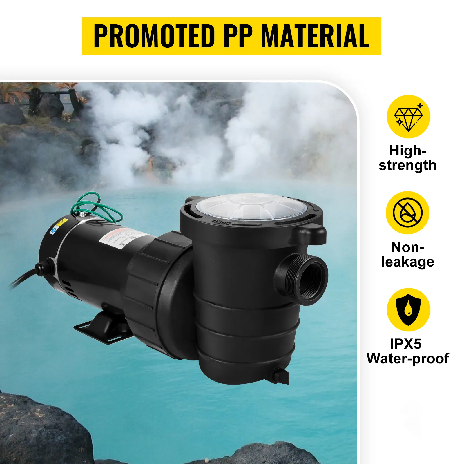 VEVOR Swimming Pool Pump, 1HP 110V 5220GPH Powerful Self-priming Up to ...