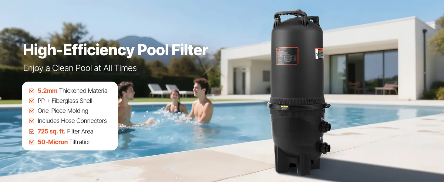 VEVOR Pool Cartridge Filter, 725 sq.ft², Swimming Pool Filter System ...