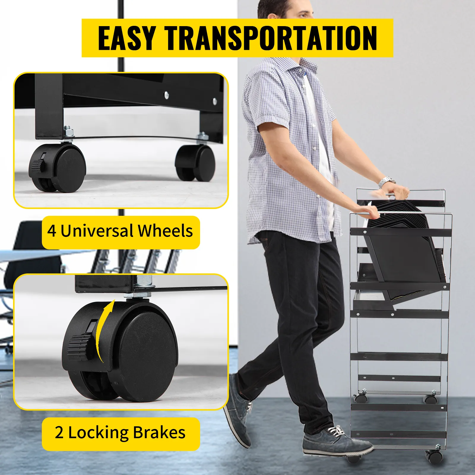 VEVOR Open Charging Cart, 16 Device, Charging Cabinet for Charge and ...
