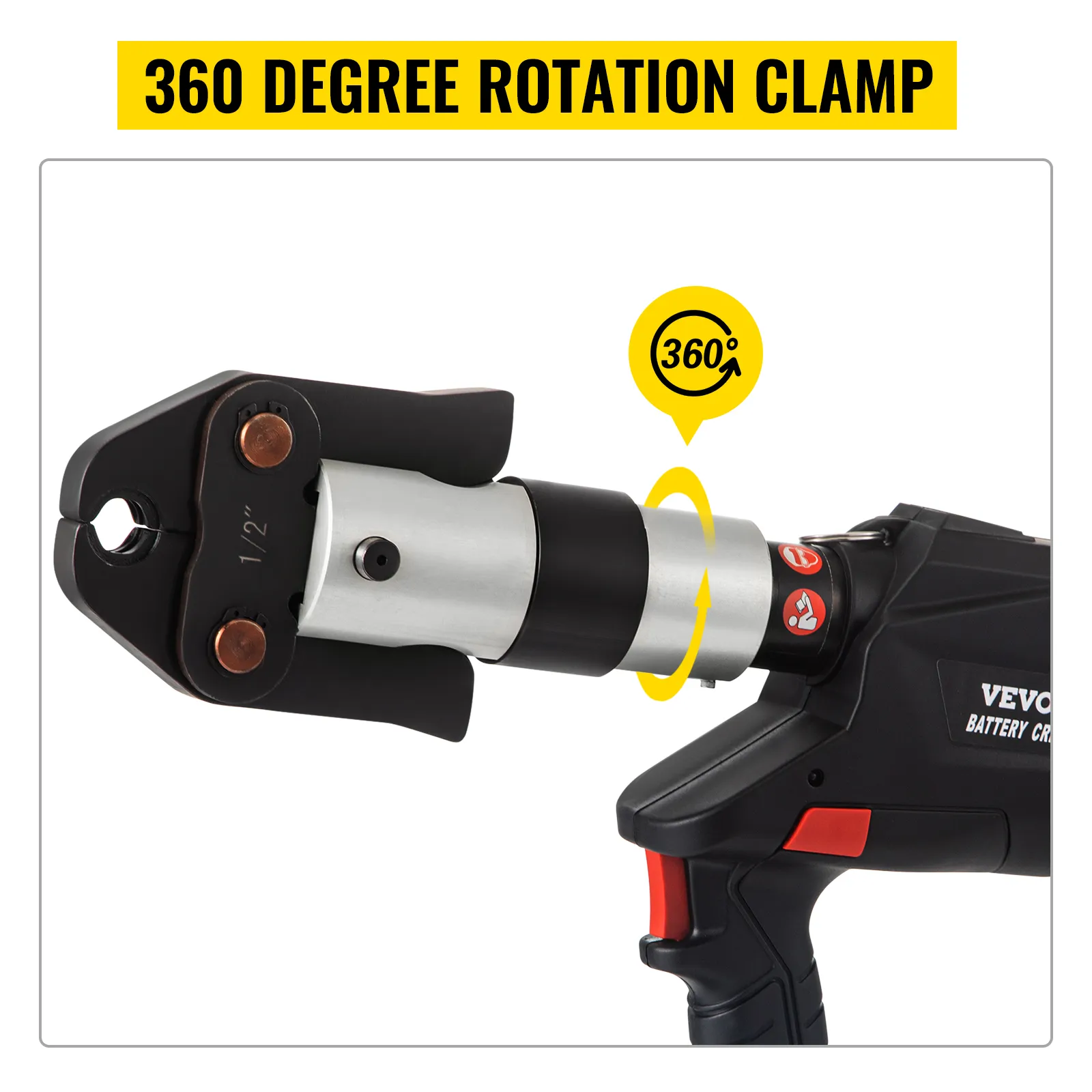 VEVOR Propress Kit 18V Tools Propress with 1/2" 3/4" 1"1-1/4" 1-1/2" 2" Clamping Jaws Propress ...