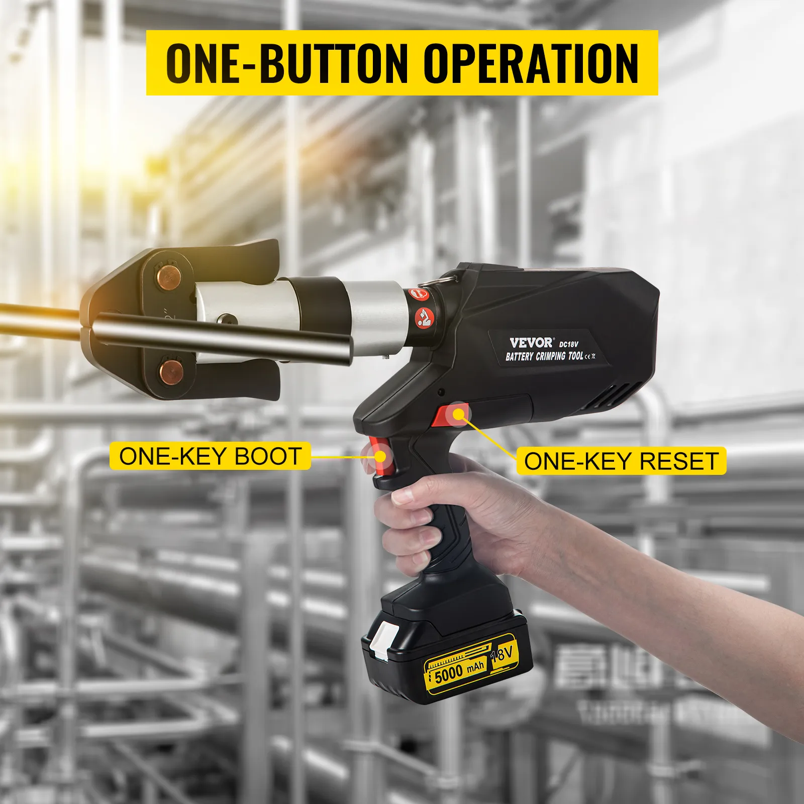 VEVOR Propress Kit 18V Tools Propress with 1/2" 3/4" 1"1-1/4" 1-1/2" 2" Clamping Jaws Propress ...