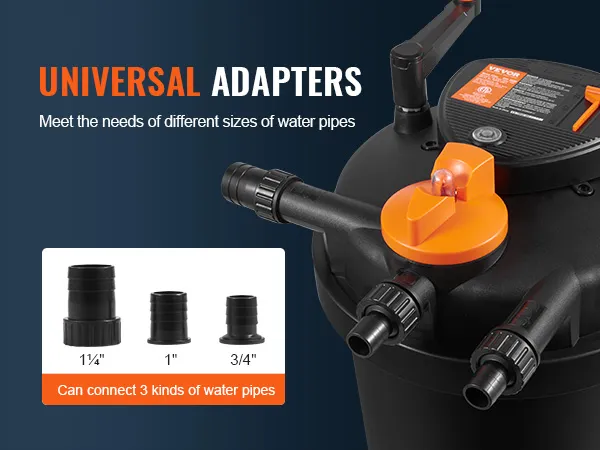 VEVOR Bio Pressure Pond Filter, Up to 2000 Gallons, with 13W UV-C Light ...